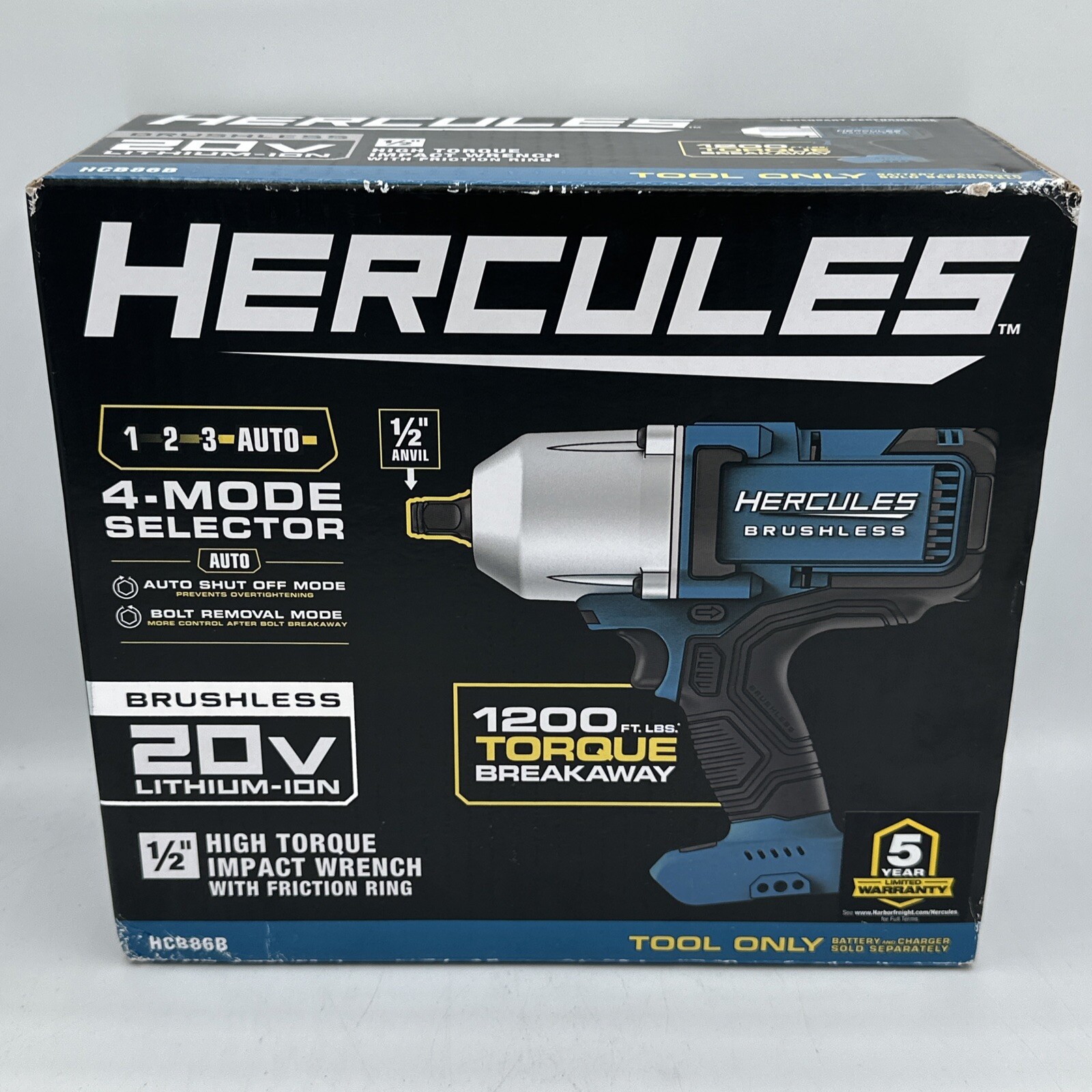 Hercules 20V Brushless Cordless 1/2 1200ft. lbs (Tool Only) HCB86B ...