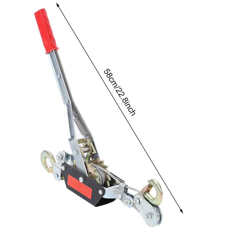 2 Ton 4400LBS Power Puller Hand Winch Steel Cable Come Along Tighter w ...