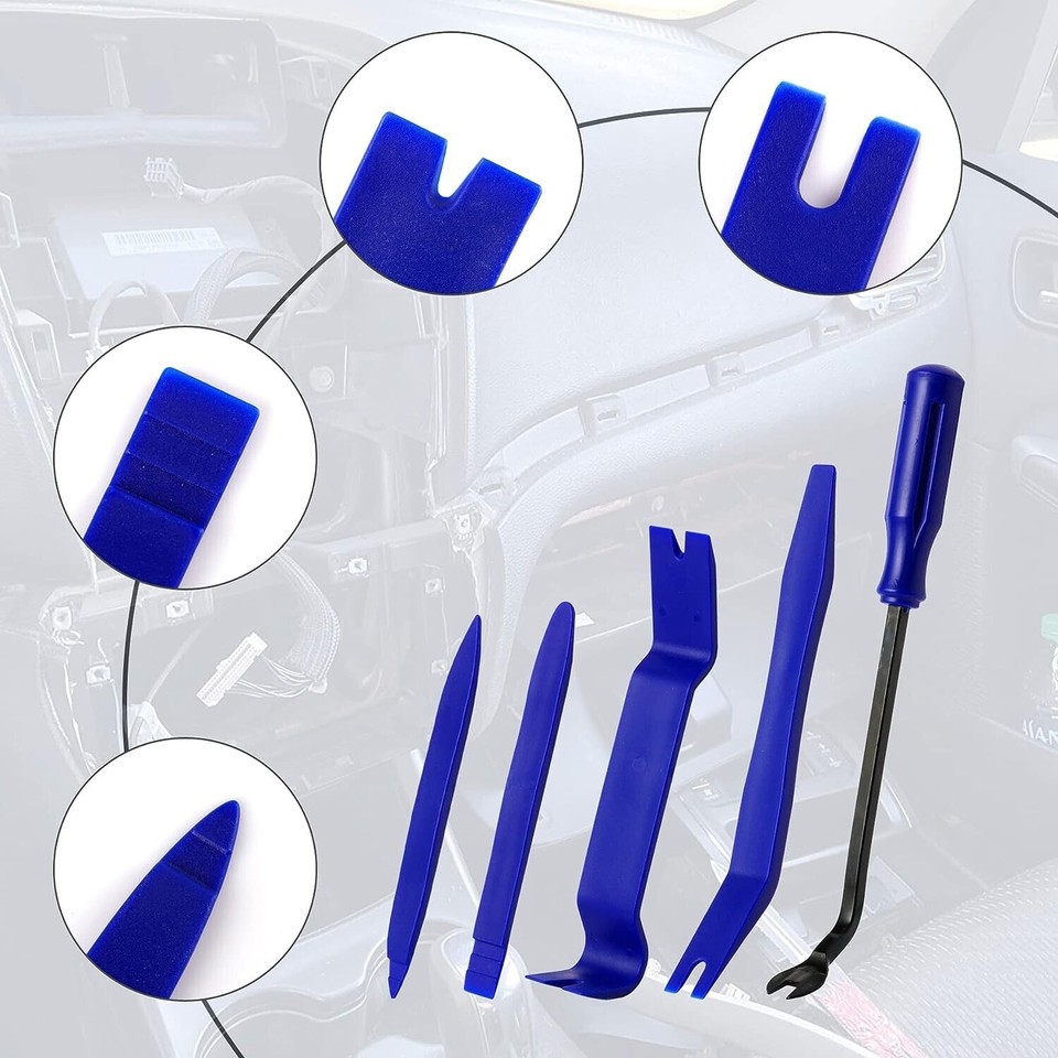 Plastic Trim Removal Pry Tool Set for Car Radio Panel Door Dash Clip ...