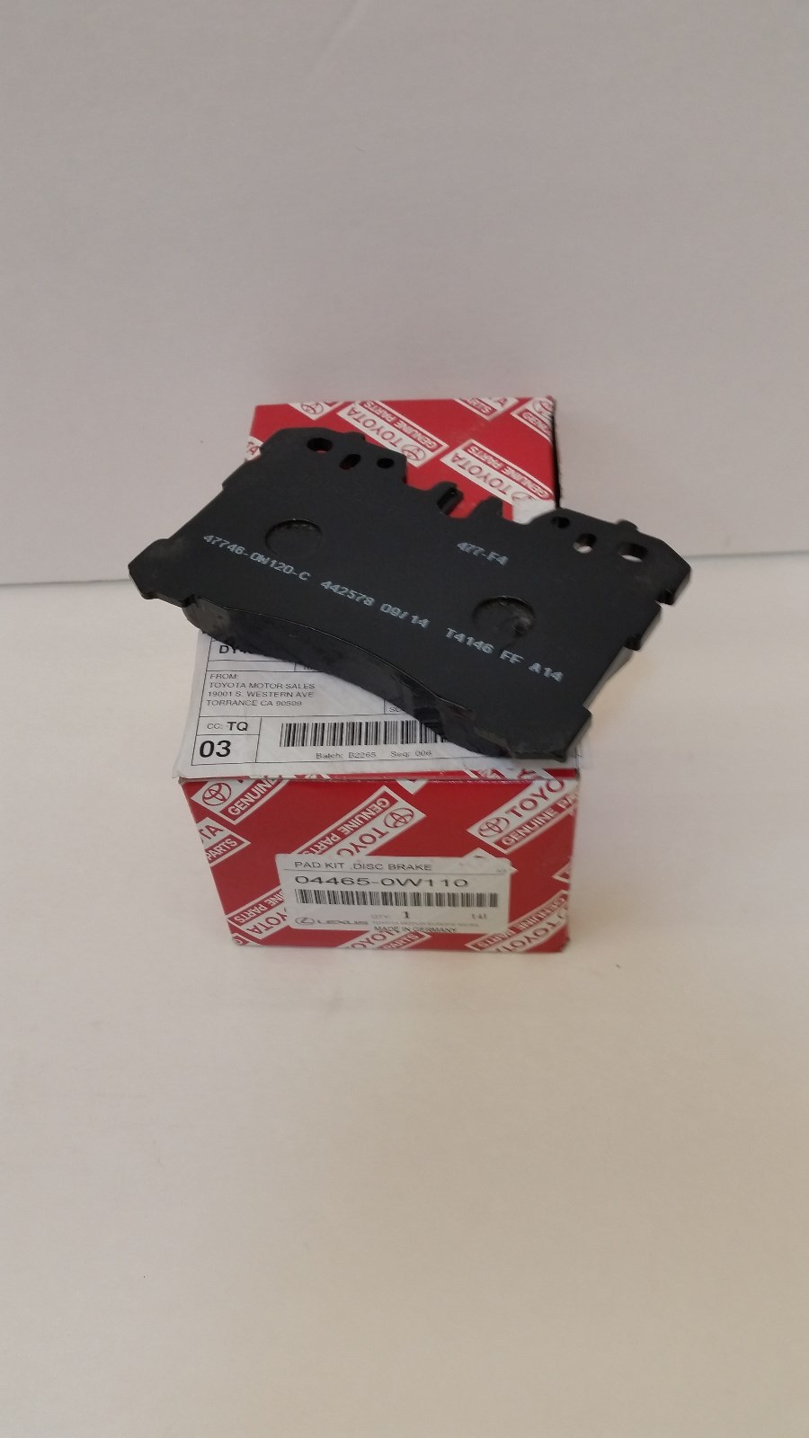 LEXUS OEM FACTORY FRONT BRAKE PAD SET 2007-2009 LS460 W/SPT PKG 04465 ...