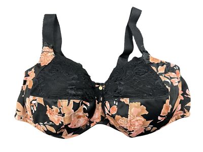 ELOMI Watercolour Morgan Stretch Lace Underwire Bra, US 46DD, UK 46DD ...