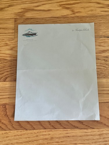 ss Cristoforo Colombo Writing Paper / Italian Line | eBay