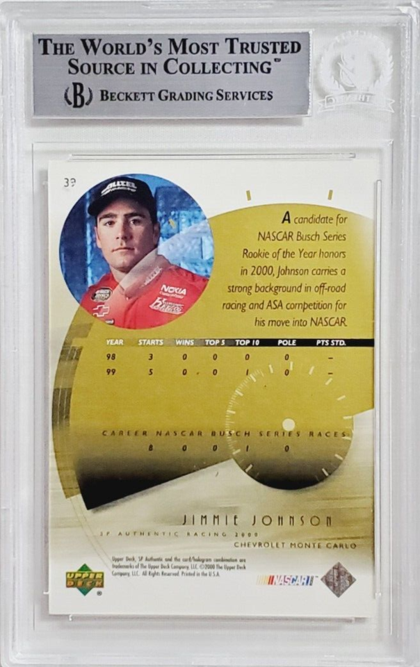 2000 SP Authentic #39 Jimmie Johnson Signed Rookie Card Autograph RC ...