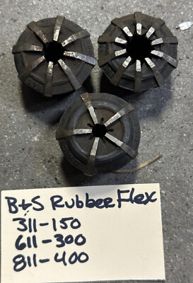 Brown Sharpe 3pc Rubber Flex Collet Set Metal Lathe Screw Machine ...