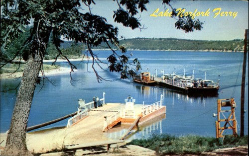 Lake Norfork Arkansas Ferry river Highway 62 & 101 unused vintage ...
