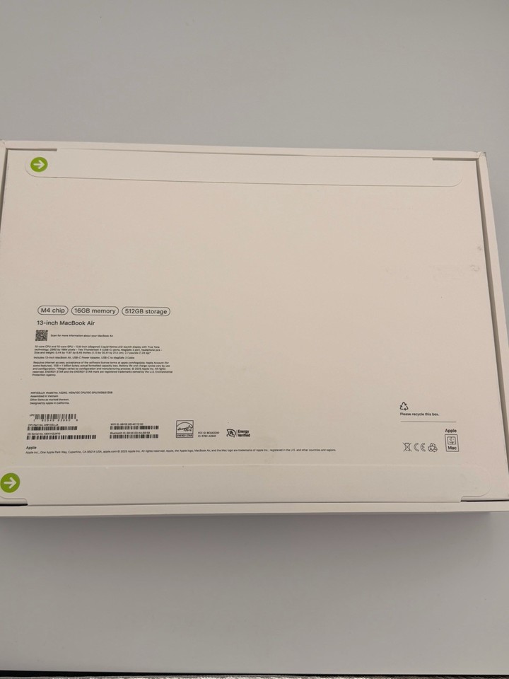 Apple MacBook Air A3240 2025 13-inch M4 Chip, 16GB RAM, 512GB SSD ...