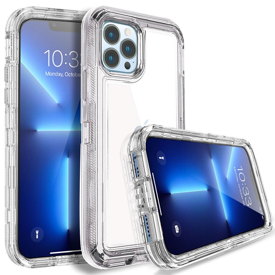 For iPhone 15 14 13 Pro Max 12 Pro Case Heavy Duty Shockproof Hybrid ...