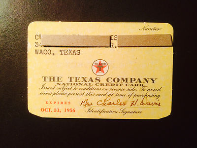 The Texas Company/Texaco 1956 Vintage Collectors Credit Card - Waco ...