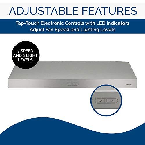 Broan- NuTone BCDF130SS Glacier Convertible Range Hood Light Exhaust ...