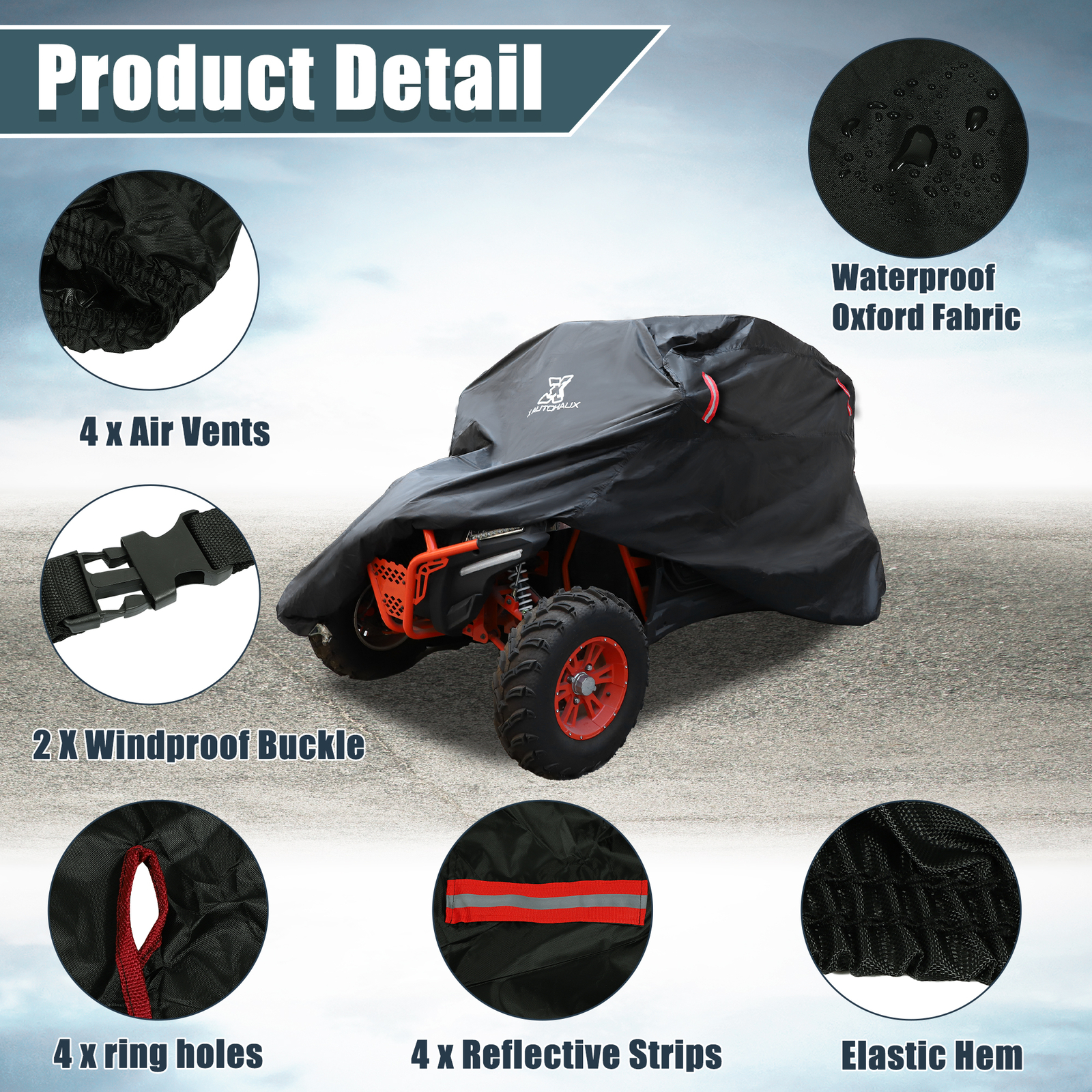 UTV Cover Rain Shade Waterproof Full Cover for Polaris RZR XP 1000 900 ...