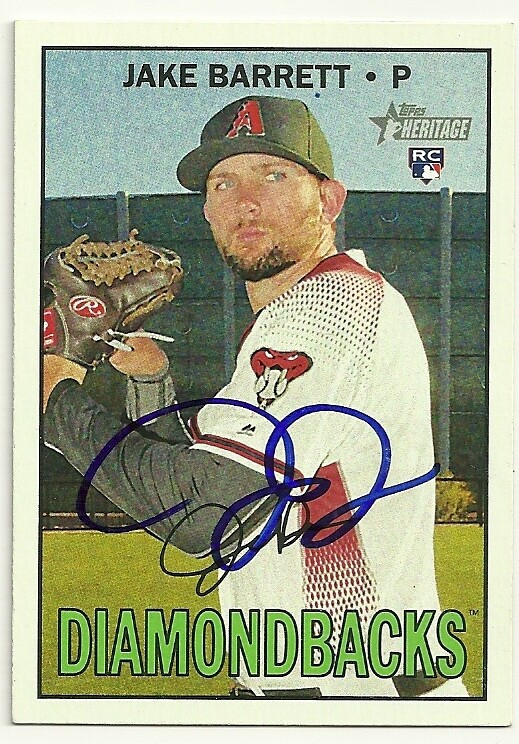 2016 Topps Heritage JAKE BARRETT Signed Card autograph DBACKS RC | eBay