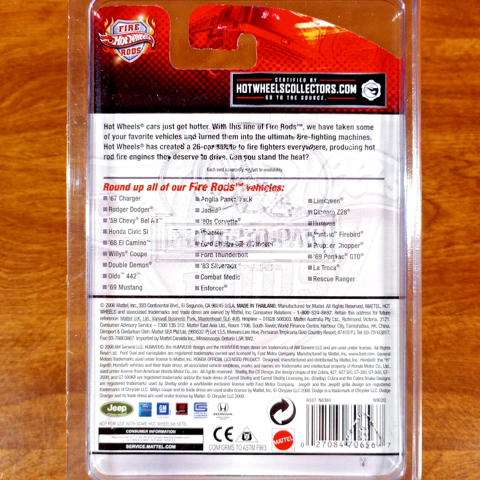 Hot Wheels Fire Rods Rodger Dodger Redline Flat Black 2009 Racing Fire ...