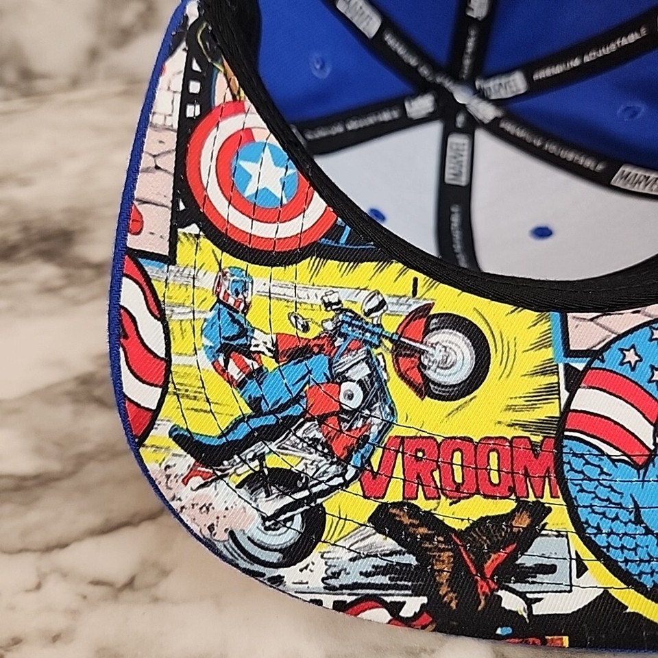 Captain America Marvel Snapback Hat Adjustable Royal Blue Red Lids ...
