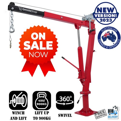 Hydraulic Crane 900kg Pickup Ute Truck Trailer Bed Lift Hoist Winch ...
