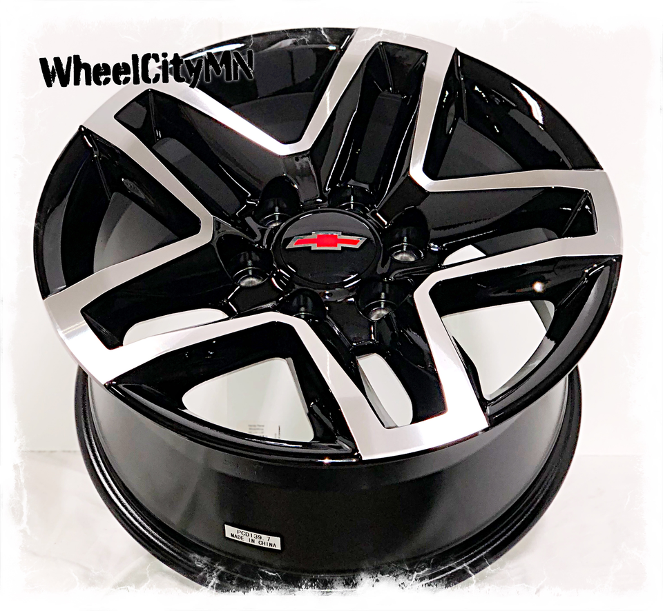 20" gloss black machine Trail Boss OE replica wheels fits 2022 Chevy ...
