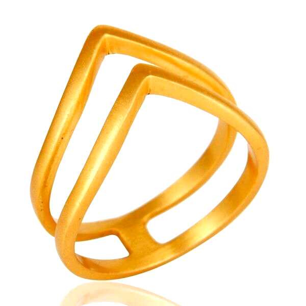 Double Wishbone Rings Plated In Gold Plated V Style Ring For Women ...