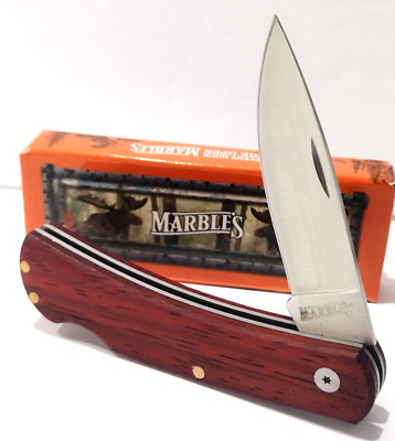 Marbles Brown Rich Grain Hardwood Handles Lockback Folding Pocket Knife ...
