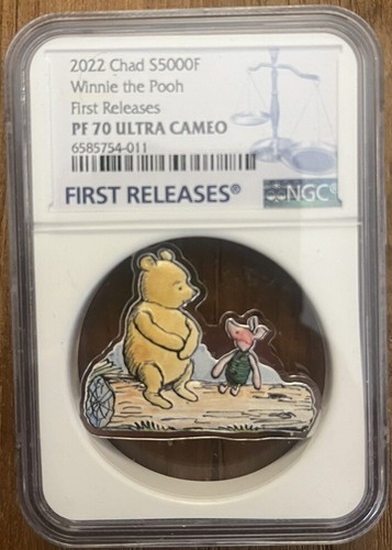 2022 Chad Winnie the Pooh Shaped 1 oz .999 Silver Coin - PF70 UC -666 ...