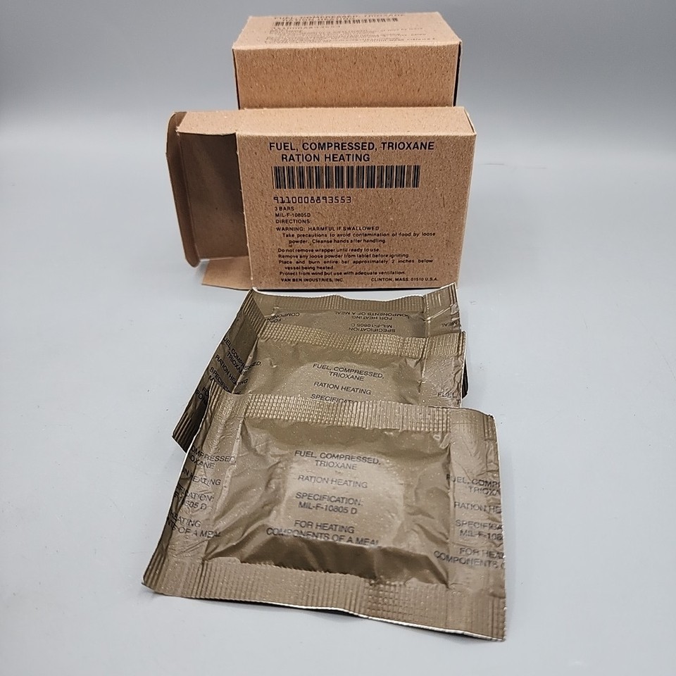 Trioxane Military Issue Compressed Fuel Bars 3 Per Box - 4 Boxes Per ...