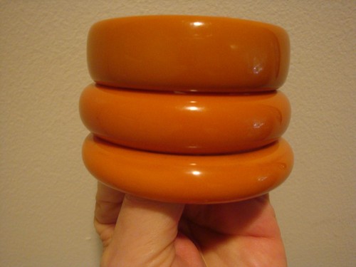 Vintage Trio Bakelite Bracelets! Orange & Burnt Orange Colors! | eBay