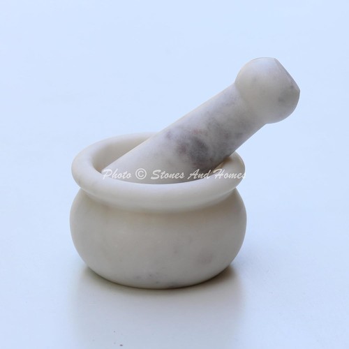 Indian White Purple Mortar and Pestle Set Small Bowl Marble Spices | eBay