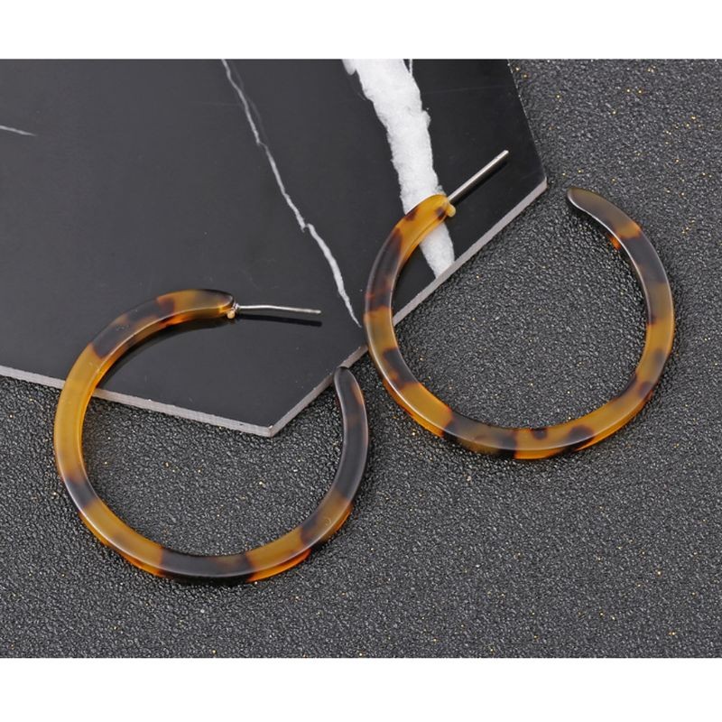 Retro Leopard Print Round Earrings C-shaped Hoop Earrings Gift for Best ...