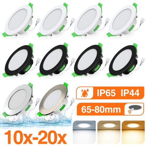 1-10X Recessed LED Ceiling Light 65-80mm Downlight IP65/IP44 Dimmable ...