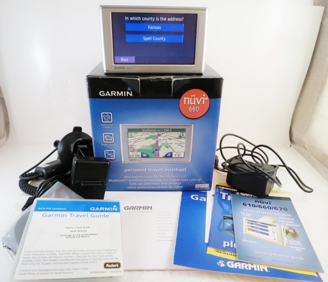 Garmin Nuvi 660 GPS COMPLETE BUNDLE Personal Travel Assistant Bluetooth ...