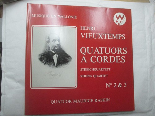 LP 33 T Henri Vieuxtemps Quatuors à Cordes Musique en Wallonie Maurice ...