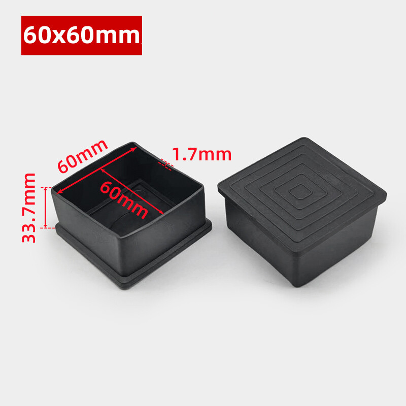 Square/Rectangle Rubber Chair Ferrule AntiScratch Floor Protector Table ...