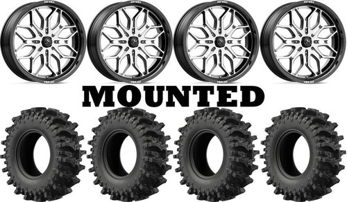 Kit 4 EFX MotoSlayer Tires 35x9.5-24 on MSA M47 Sniper Machined Wheels ...