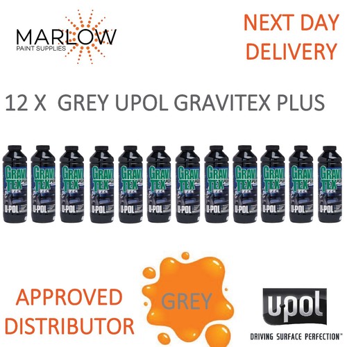 12 X U-POL GRAVITEX PLUS HS STONE CHIP 1LTR - UPOL, PROTECTER - GREY ...