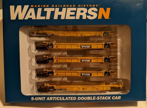 N Scale Walthers 5 Unit Articulated Double Stack Cars TTX | eBay
