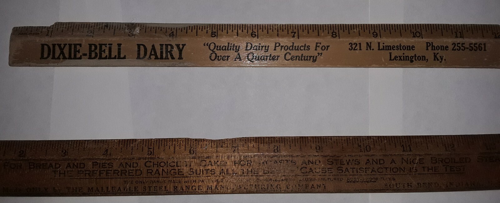 4 vintage advertising rulers Coca Cola Churngold Malleable Steel Range ...