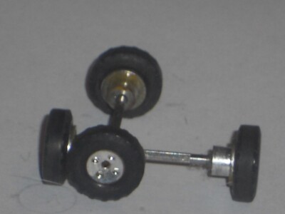 VINTAGE AURORA TJET 2-ORIGINAL TRUCK AXLES,TIRES AND RIMS HO SLOT CAR ...