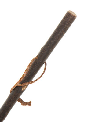 Barked Chestnut Hiking Stave Alpine Metal Ferrule Rustic Natural ...