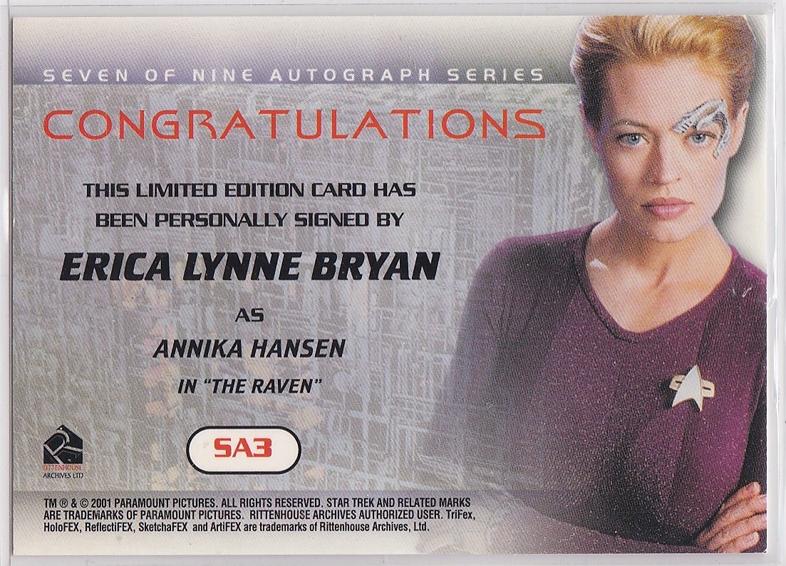 STAR TREK VOYAGER WOMEN OF SA3 ERICA LYNNE BRYAN AS ANNIKA HANSEN ...