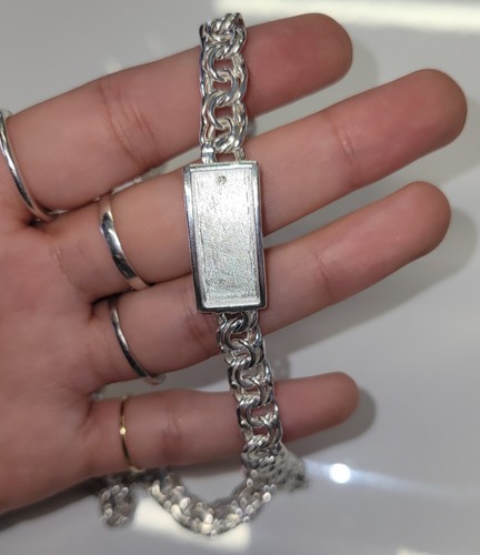 925 sterling silver 20 Inch 55g Solid Chino Link chain With Clip Lock ...
