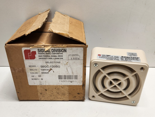 NEW IN BOX! FEDERAL SIGNAL 120V BEIGE SELECTONE AMPLIFIED SPEAKER 50GC ...