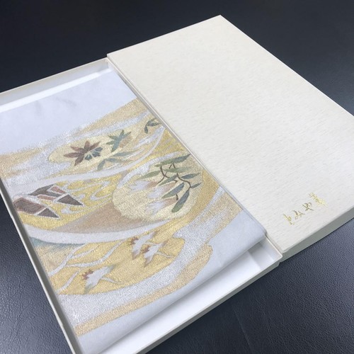 [Tomiya Obi] Bamboo, pure silk, Tsurukabune, 450cm | eBay
