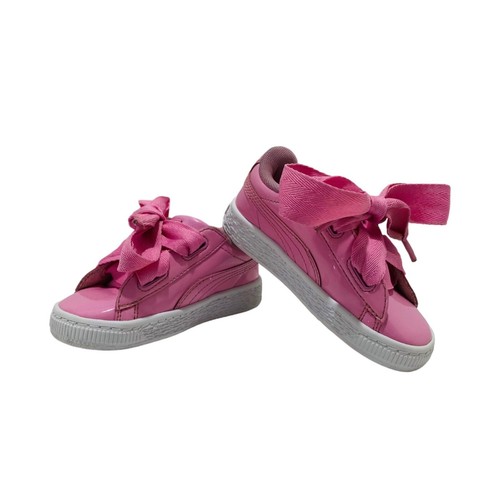Girls Size 8C Sneaker PUMA Basket Heart Leisure Pink Low Top Patent ...