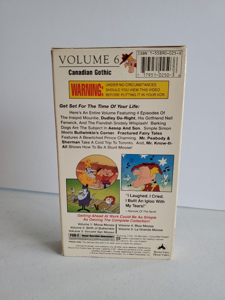 The Adventures of Rocky Bullwinkle - Vol. 6: Canadian Gothic (VHS, 1991 ...