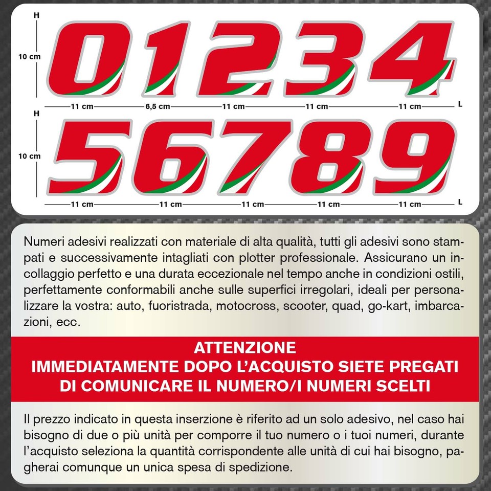 Stickers Motorcycle Numbers Race Italy Fairing Car Truck Gp cross SBK ...