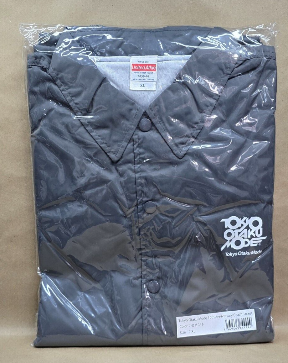 Tokyo Otaku Mode 10th Anniversary Nylon Coach Jacket, Gray, XL Size ...