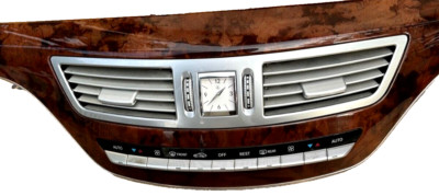 2007-2009 Mercedes W221 S550 S600 Dash Center Vent Wood Trim Clock ...