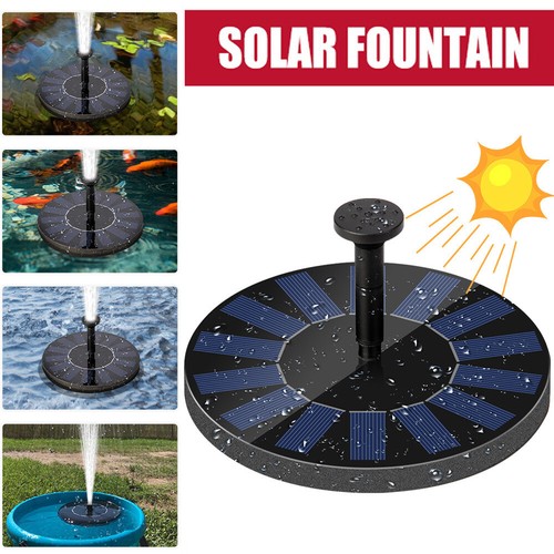 Outdoor Solar Panel Powered Fountain Floating Water Feature Pump Patio Bird Bath | eBay UK