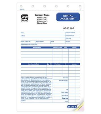 Rental Agreement Forms / 3 Part Carbonless / Nebs/Deluxe No. GEN0112 | eBay