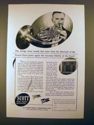 1944 Scott Radio Ad - Sweet Sounds of the French Horn | eBay