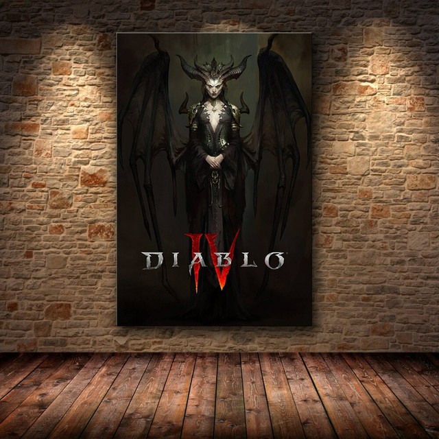 Diablo IV HD Video Game Printed Canvas Poster Painting Lilith Home Wall ...