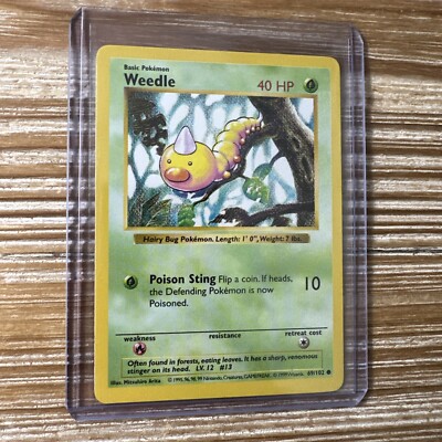 Pokémon Card Weedle Base Set 69/102 SHADOWLESS NM-Mint | eBay